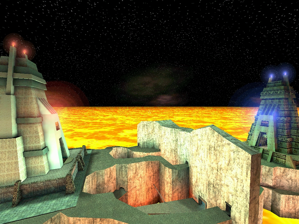 Unreal Archive / Unreal Tournament (UT99) / Maps / Capture The Flag / Facing worlds on LavaGiant